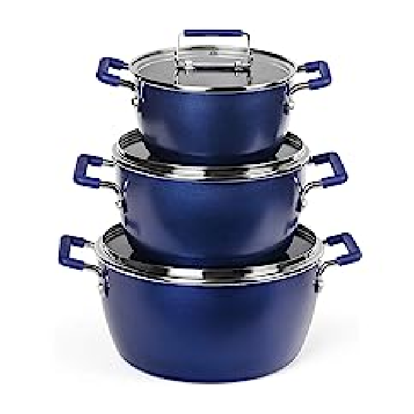Granite Stone 6 Piece Nesting Pots, Space Saving, Non-stick, Dishwasher ...